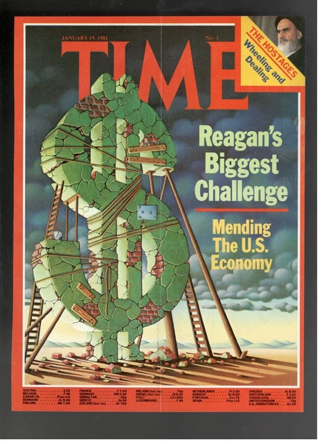 REAGAN BIGGEST CHALLENGE Time Cover 1981 D'Origine 1 Page Guérison The ...