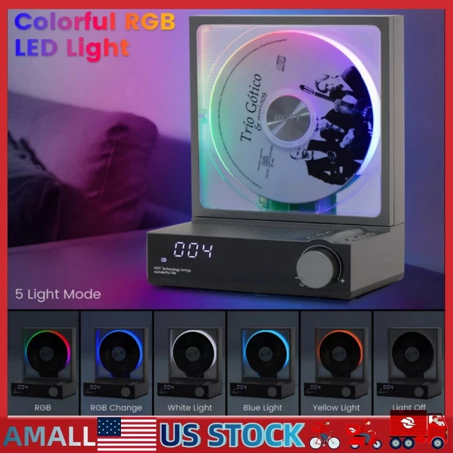 PORTABLE CD PLAYER Bluetooth Desktop CD Player Speakers with Colorful ...
