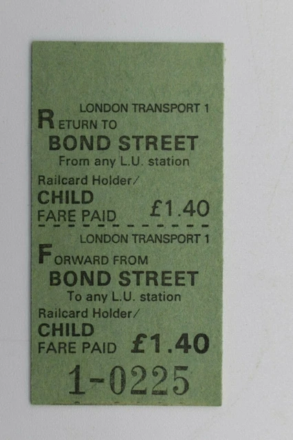 LONDON UNDERGROUND RAILWAY Ticket 0225 Bond Street £3.00 - PicClick UK