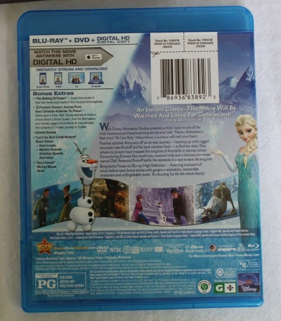 DISNEY PIXAR BLURAY Lot 6 Movies Classics Frozen Tangled Finding Nemo ...