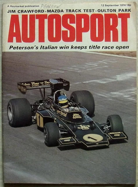 AUTOSPORT MAGAZINE 12 SEP 1974 Oulton Park F5000 G1 MAZDA RX3 TRACK ...