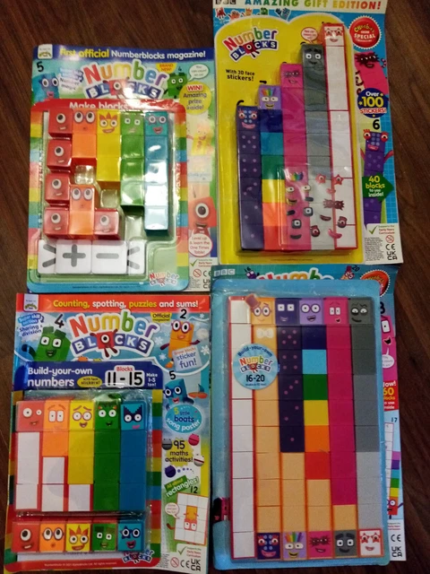CBEEBIES NUMBERBLOCKS,1-20,4 FULL Sets,Toy Number Blocks includes ...