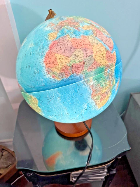 WORLD EARTH GLOBE Atlas Map with Rotating Stand and LED Light ...