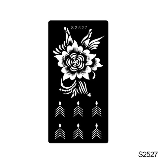 TATTOO STENCIL HOLLOW Template Henna Tattoo Self Adhesive Body Art ...