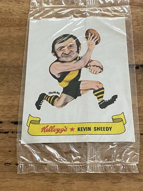 1973 KELLOGGS VFL Footy Stars Stickers Kevin Sheedy Richmond Upopened ...