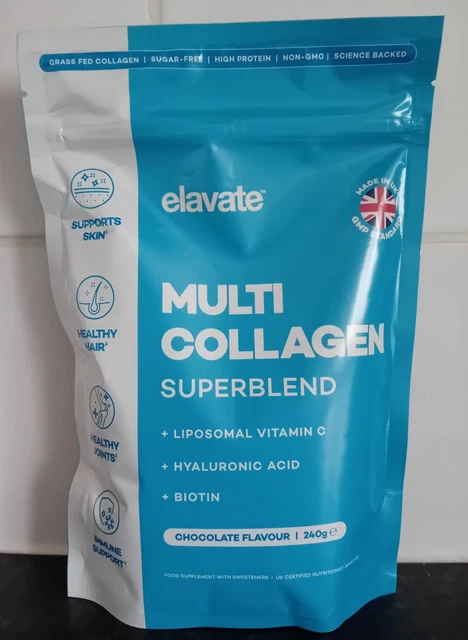 NEW ELEVATE MULTI Collagen SuperBlend, Larger Bag 240g, Chocolate ...