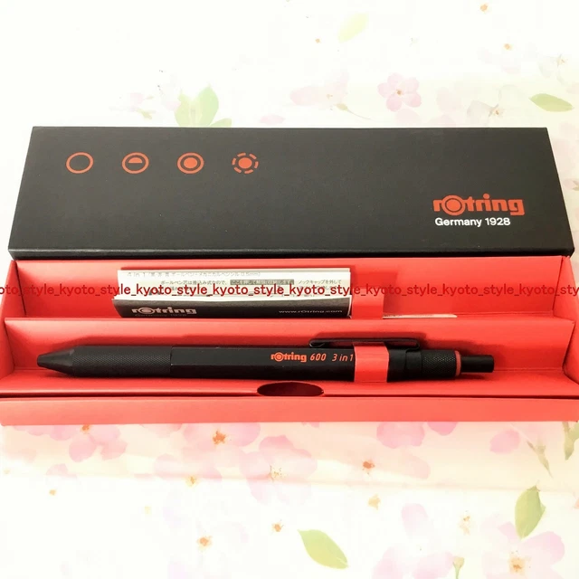 ROTRING 600 3IN1 Ballpoint Pen Noir Rouge Portemine 2121116 50797 Japon ...