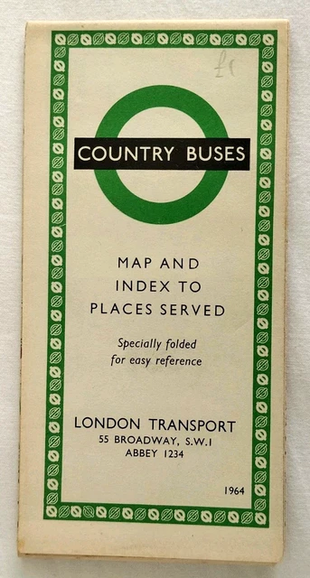 LONDON TRANSPORT COUNTRY Buses Route Map and Index to Places Served ...