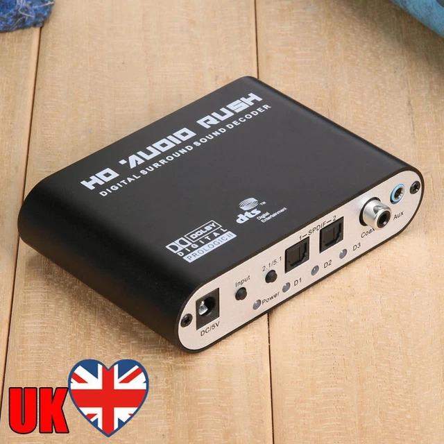 DIGITAL AUDIO DECODER RCA Output Digital Optical Fiber Converter Multi ...