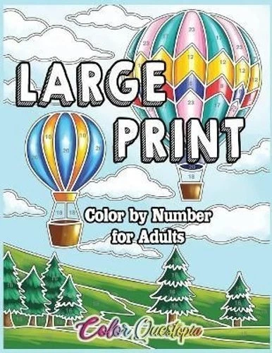 LARGE PRINT COLOR by Number for Adults Coloring Book Volume 2 ...