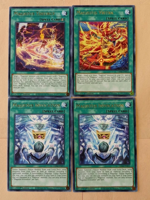 4-YUGIOH GENESIS IMPACT "Magistus" Cards-Rare-Vritra+Theurgy+Invocation ...