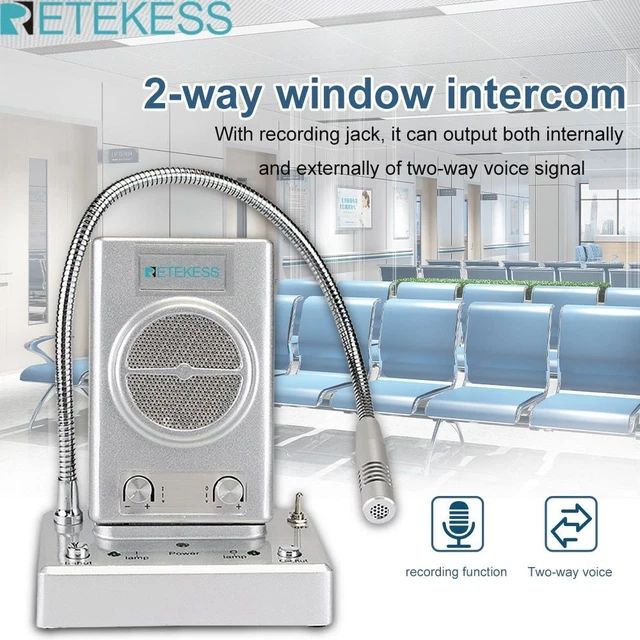 RETEKESS TW102 3W Window Counter Intercom System For Restaurant Bank ...