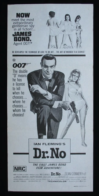 DR NO ORIGINAL Australian daybill movie poster Sean Connery James Bond 007 EUR 215,12 - PicClick FR