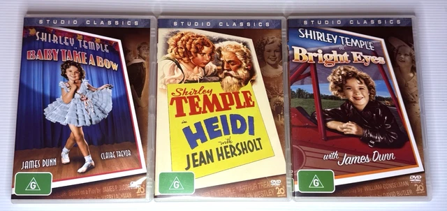 SHIRLEY TEMPLE, 3 Movies, Baby Take A Bow, Heidi & Bright Eyes DVD's ...