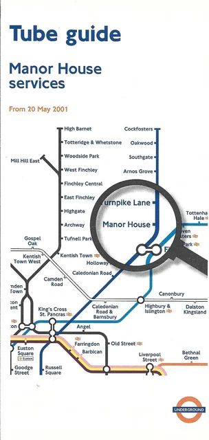 LONDON UNDERGROUND TUBE Guide - Manor House Services - May 2001 £0.51 ...