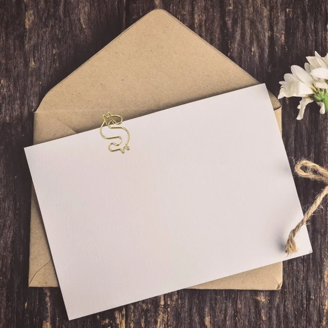 50 PCS PAPER Clip Money Office Supplies Golden Clamps Lovely Clips $31. ...