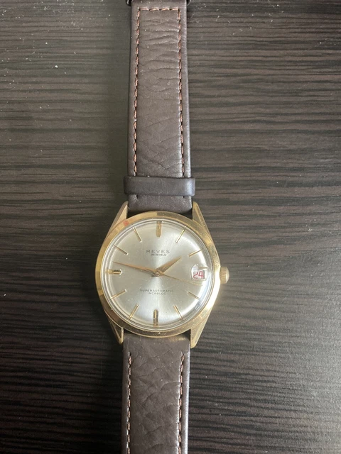 RARE REVES SWISS made 25 Jewels gold plated Vintage Automatic Watch ...