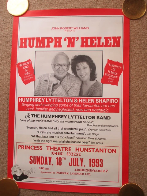HUNSTANTON PRINCESS THEATRE Poster - Helen Shapiro / Humphrey Lyttelton ...