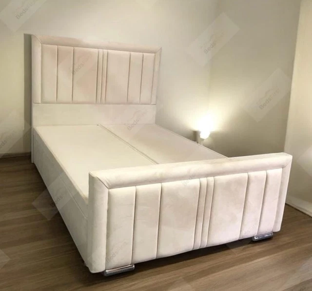 OTTOMAN DIVAN STORAGE Gas Lift Single Double King Super King Velvet ...