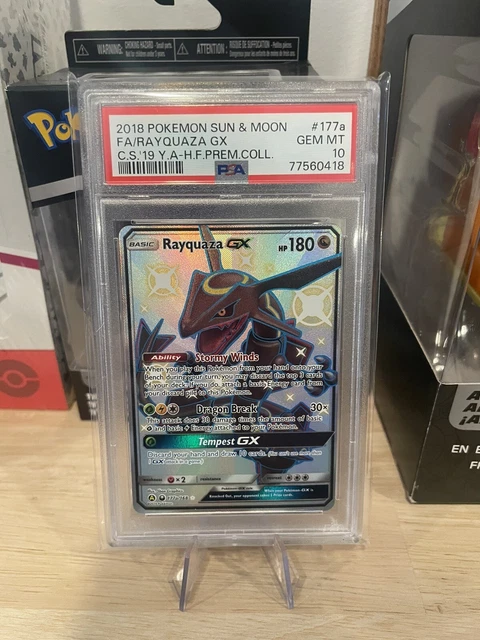 POKEMON CARD RAYQUAZA GX Shiny Full Art Premium Collection Sun & Moon ...