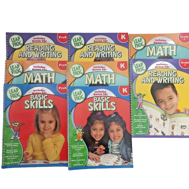 LEAPFROG WORKBOOK BASIC Skills Reading Writing Math PreK-K-Grade 1 Home ...
