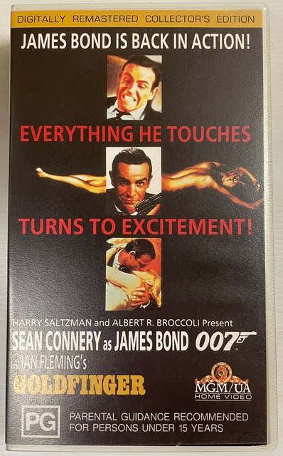 GOLDFINGER 007 JAMES Bond VHS Sean Connery Video Cassette Tape PAL 1964 ... GOLDFINGER 007 JAMES Bond VHS Sean Connery Video Cassette Tape PAL 1964 ...
