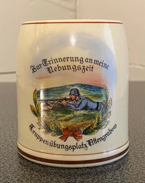 WW2 GERMAN SMALL 4" Infantry Wehrmacht Beer Mug Stein Stone Mint £199. ...