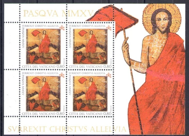 2015 VATICAN, EASTER Jesus comes from the tomb, n 1695 Minisheet of 4 ...