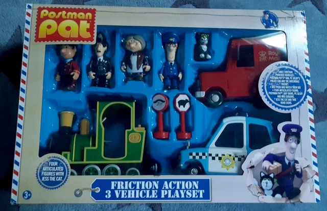 POSTMAN PAT 3 Vehicle Play Set Van police rocket Jess friction Action ...