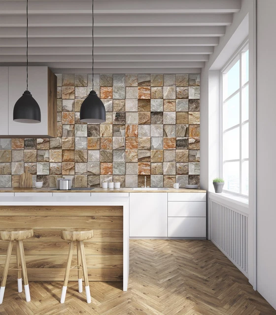 3D STONE GRID E2064 Wallpaper Mural Paper Wall Print Indoor Murals CA ...