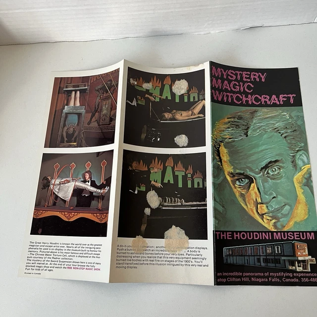 VTG FLYER HOUDINI Museum Niagara Falls Canada Mystery Magic $8.99 ...