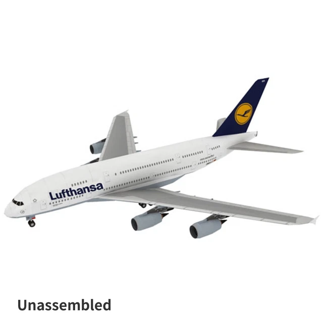 1:100 A380 GERMAN Lufthansa Civil Airliner Paper Model Aircraft Plane ...