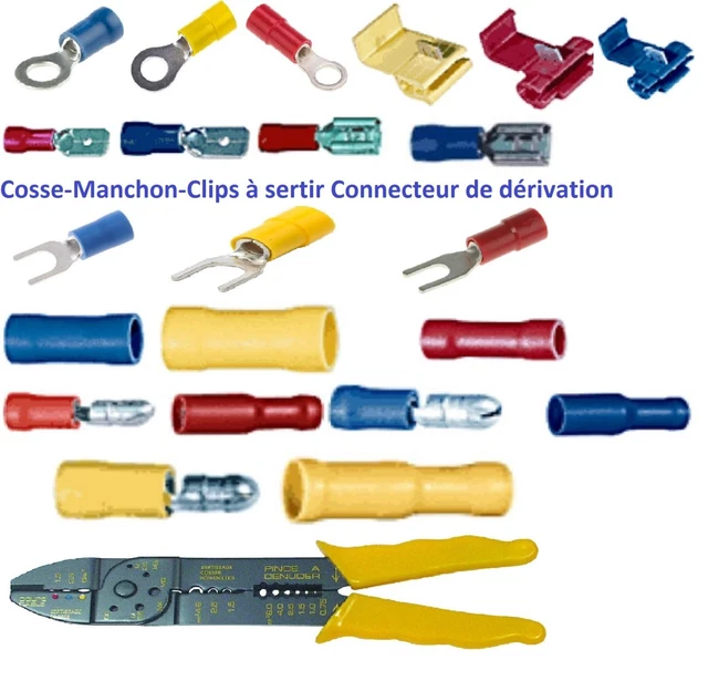 COSSE ÉLECTRIQUE ISOLÉE à sertir ronde fourche clips dérivateur de 10 , 25 ou 50 EUR 1,96 ...