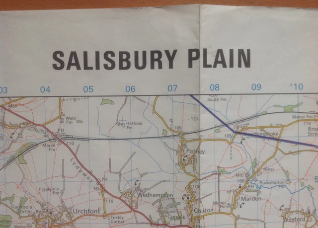 ORIGINAL 1987 BRITISH Military Map Of Salisbury Plain Training Area £12 ...