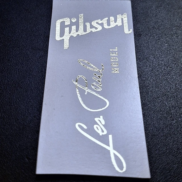 GIBSON LES PAUL Model Solid Silver Headstock Waterslide Decal Ultra-hi ...