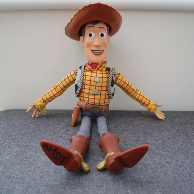 PIXAR DISNEY STORE Toy Story Woody Pull String Doll Figure Character 16 ...