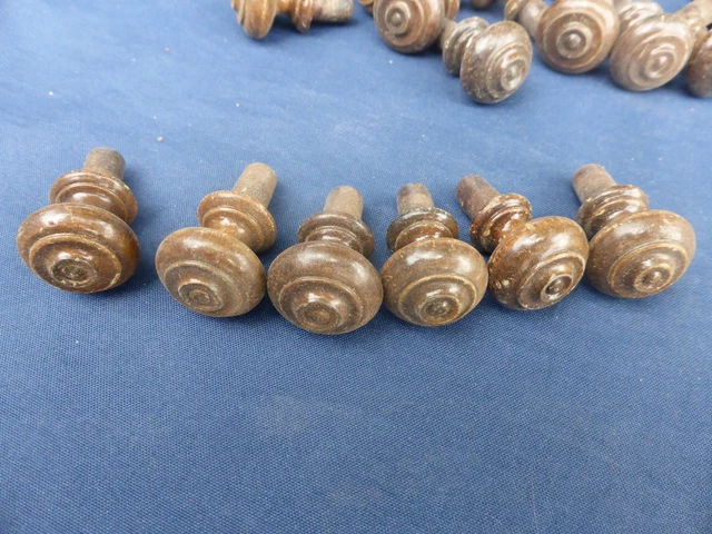 6 BOUTONS BOIS tourné ancien Meuble tiroirs bureau Dia. 2,1 cm EUR 15 ...