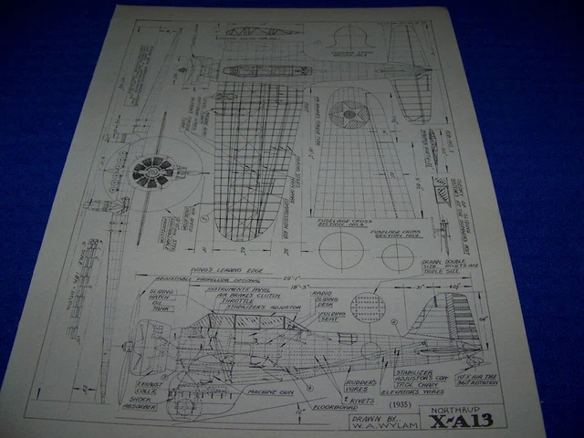 NORTHROP X-A13..3-VIEWS/DETAILS/STRUCTURE..RARE! (444CC) $8.99 - PicClick