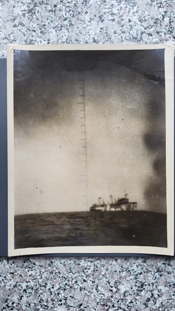 WW2 ORIGINAL PRESS Photo, British Sub Sinks Axis Tanker, Photo Through ...