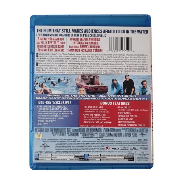 JAWS BLU-RAY DVD 2-Disc Set Steven Spielberg 1975 Shark Thriller ...