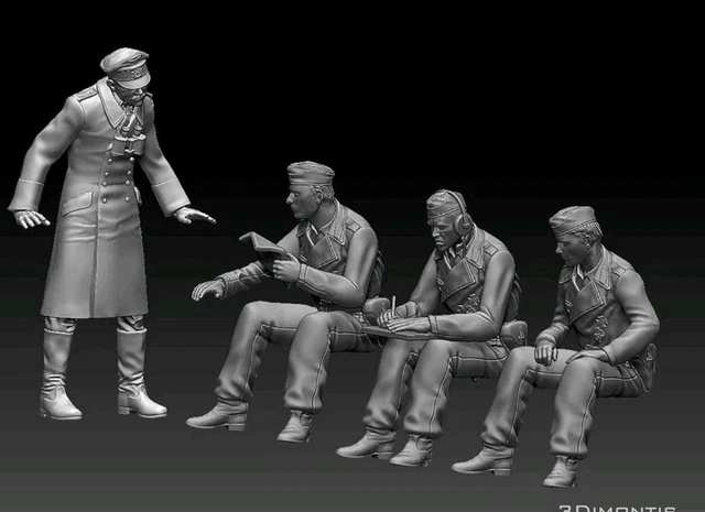 WW2 GERMAN GENERAL Guderian Diorama Full Set Soldiers 1/35th Resin ...