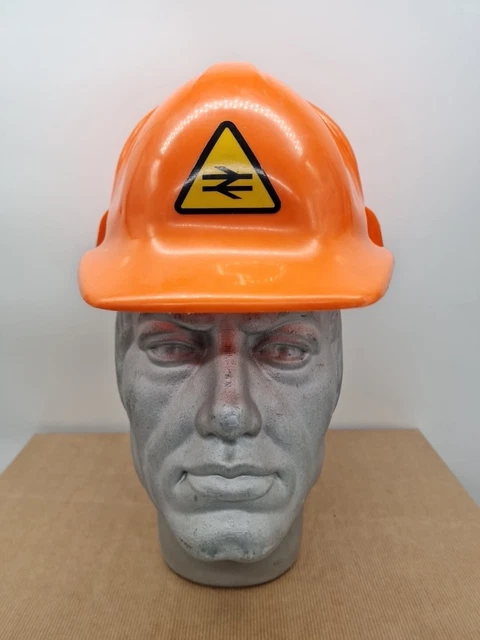 RETRO BRITISH RAILWAY Hard Hat Permanent Way Workers Helmet 1980's £65. ...