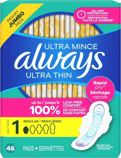 ALWAYS ULTRA PADS Regular w/Flexi-Wings, 46 count $139.81 - PicClick AU