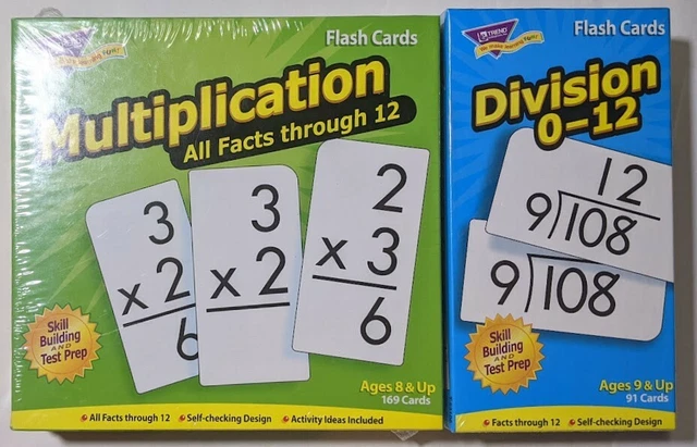 TREND FLASH CARDS, Division 0-12 and Multiplication 0- 12 $16.29 - PicClick