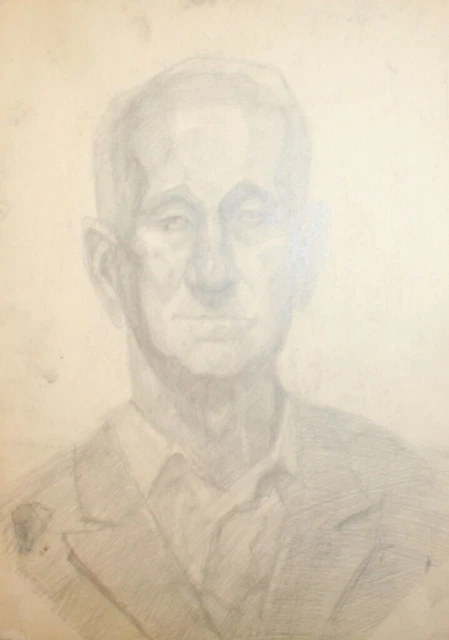ANTIQUE PENCIL DRAWING old man portrait £59.35 - PicClick UK