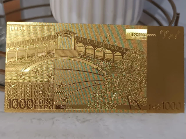 1X BILLET DE 1000 Euros en Polymère Couleur OR - Commémoratif ...