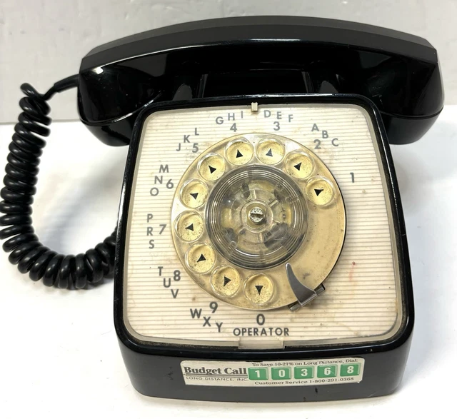 VINTAGE BLACK ROTARY Telephone GTE Automatic Electric Model NB802 ...