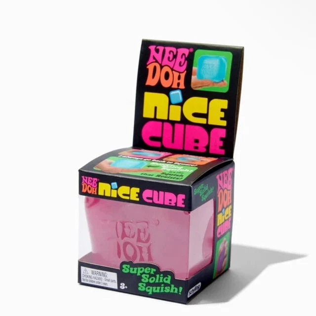 SCHYLLING NEE DOH Nice Cube PINK Squish Toy Sensory ADHD Fidget Sugar ...
