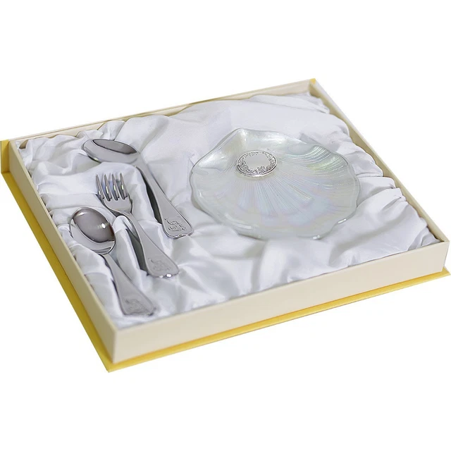 BAPTISM SHELL SET Bilaminated And 3 Baby Steel Cutlery 09505 £64.84 ...