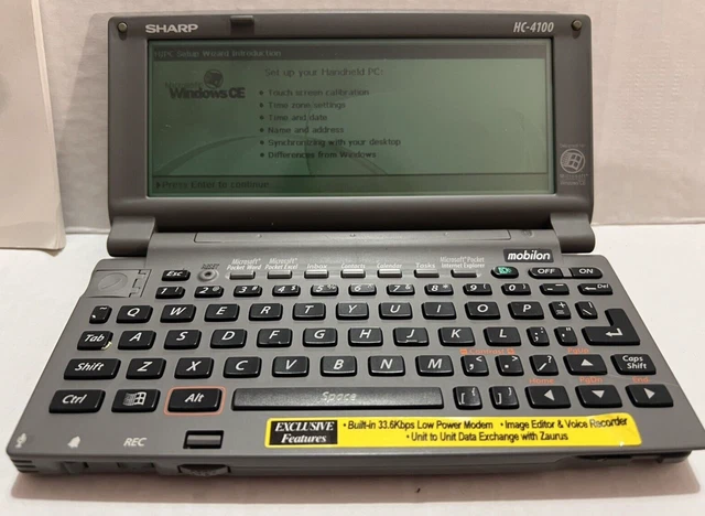 SHARP HC-4100 VINTAGE PDA Windows CE Handheld Touch Screen Pocket PC ...